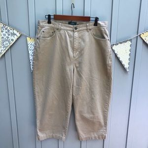 Lauren Ralph Lauren | Pants & Jumpsuits | Lauren Ralph Lauren Khaki Denim Capris Pants 4w | Poshmark